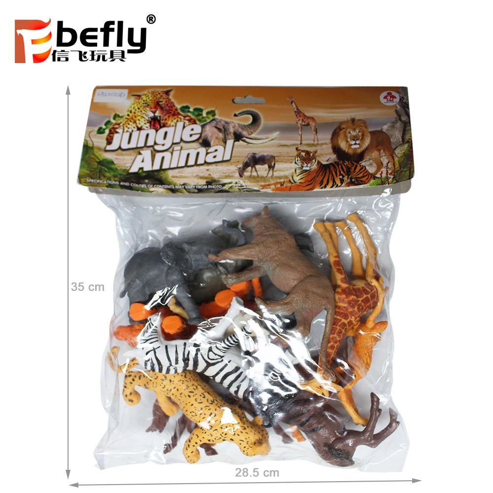 12 Pcs Hollow PVC Forest Wild Plastic Toy Animals for Decoration ...