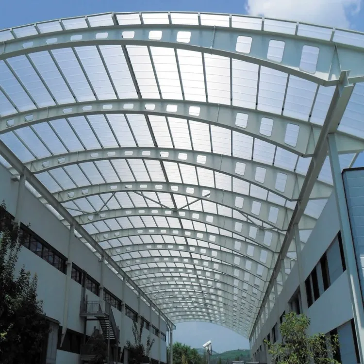 Durable Tempered Glass Skylight Arch Span Steel Structure