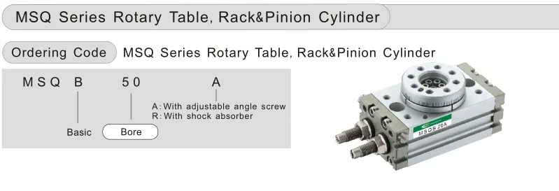 MSQ Pneumatic 180 Degree Rotary Table Cylinder - VPC Pneumatic