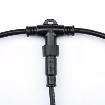 3-way T-shaped Waterproof Connector 2pin M16 Male Female Connector ...