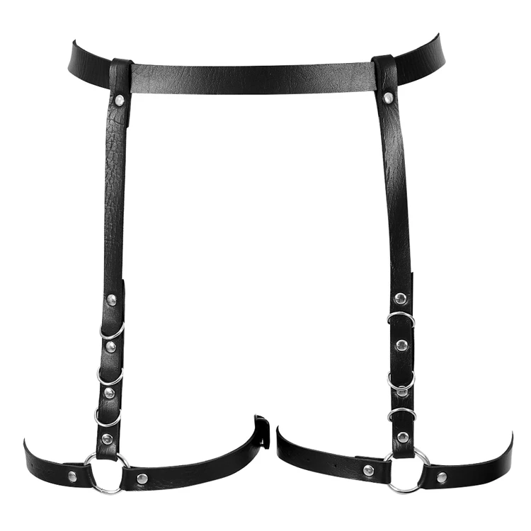 Leather Harness Garter Belts Sexy Leg Bondage Garter Punk Goth High ...