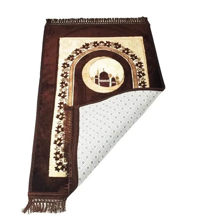 Islamic Travel Prayer Mat With Bag Mats Muslim Sejadah Chenille Raudhah ...
