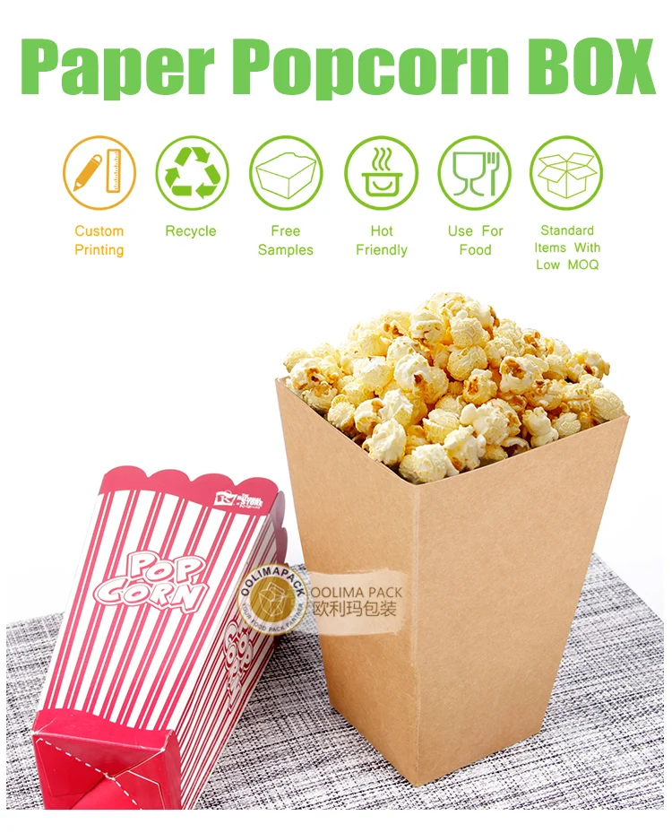 Kraft Popcorn Paper Box Wholesale,Disposable Kraft Paper Packaging Box ...