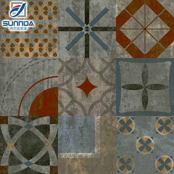 Sunnda Talavera Flower Pattern Ceramics Tile - Rustic Porcelain Wall ...