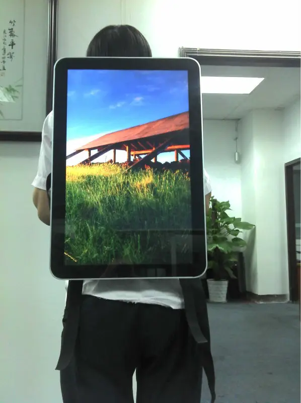 19 Inch Backpack LCD Digital Advertising POP Playback Display