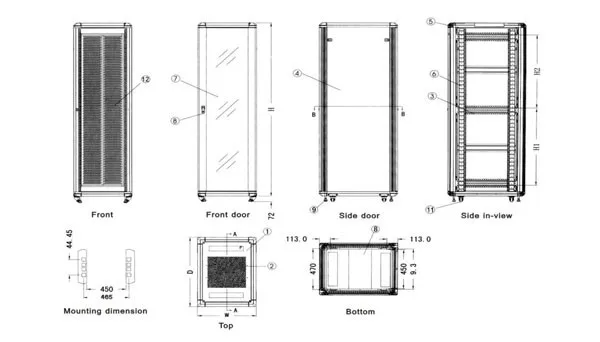 42u 800x1000 Aluminium Data Center Entry Network Server Rack Cabinet ...