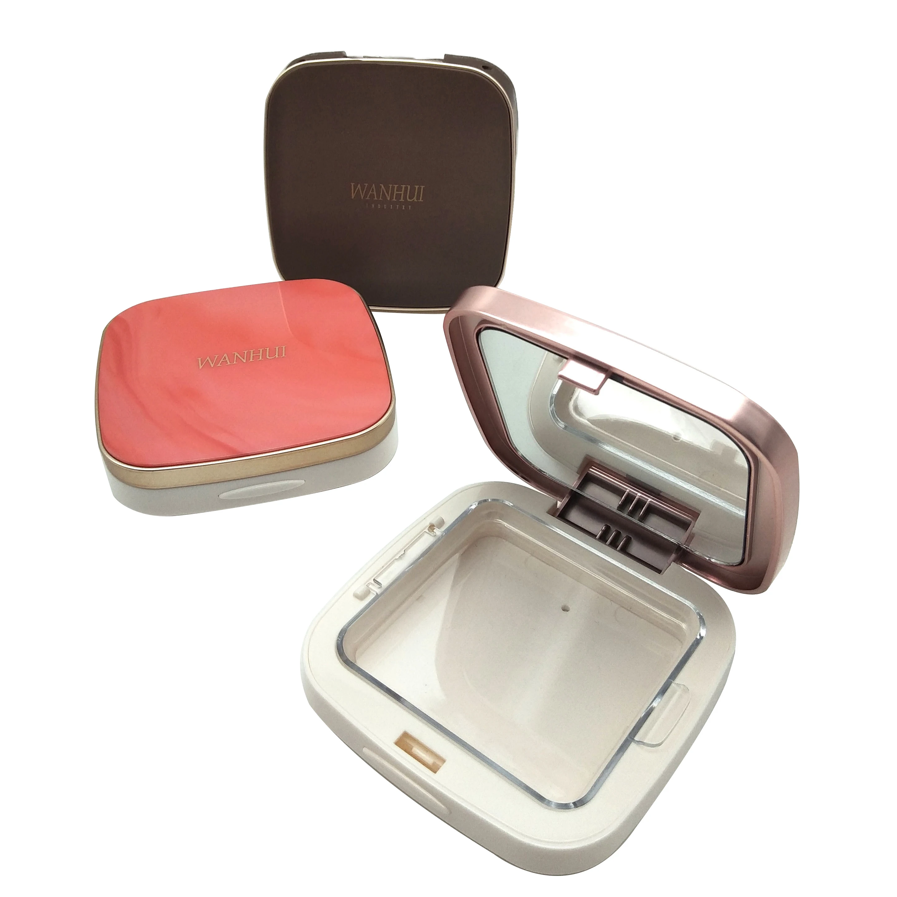 Empty Compact Cosmetics Packaging Pressed Powder Case Wh-f153 Square ...