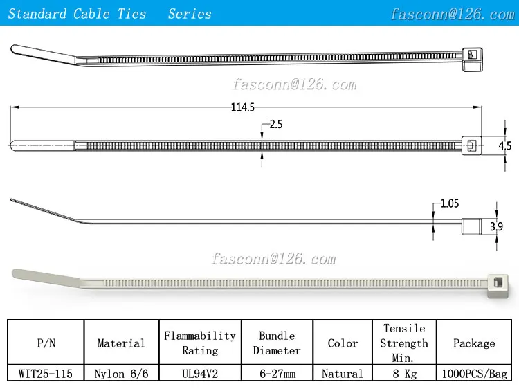 Releasable Arrowhead Push Rivet Mount Automotive Cable Ties