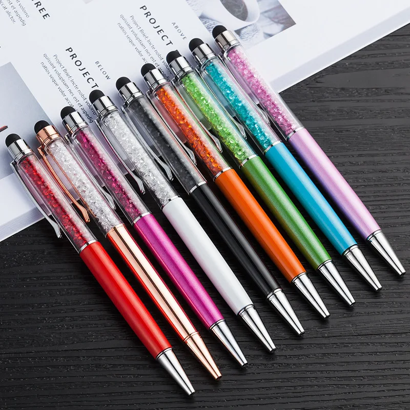 Custom logo Metal Crystal Metal Ballpoint Pen Crystal Stylus Pen ...