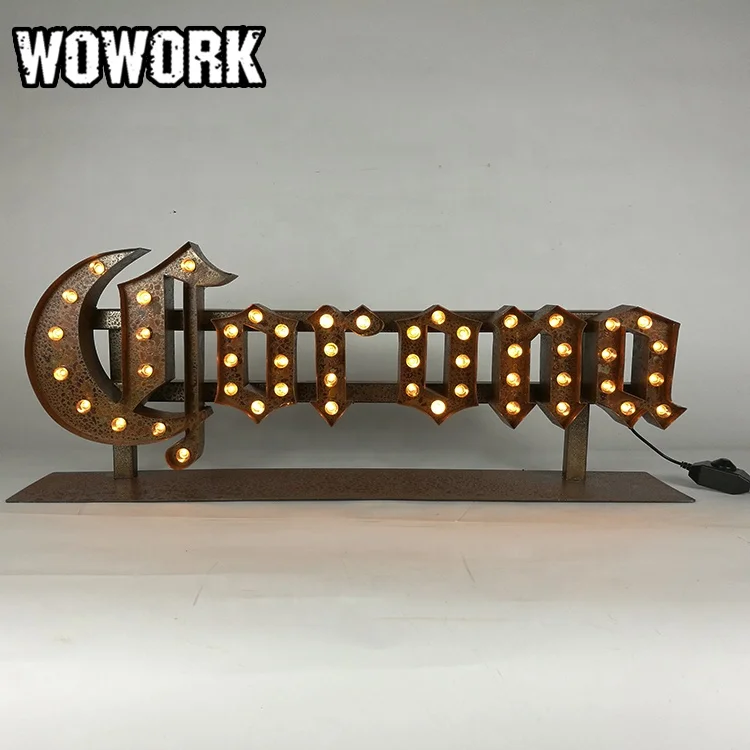 Led Lighted Marquee Metal Alphabet Rustic Corona Logo Letter Sign - Buy ...