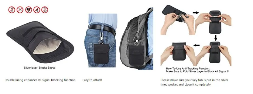 Horizontal Phone Signal Blocking Pouch - 21D Oxford Fabric