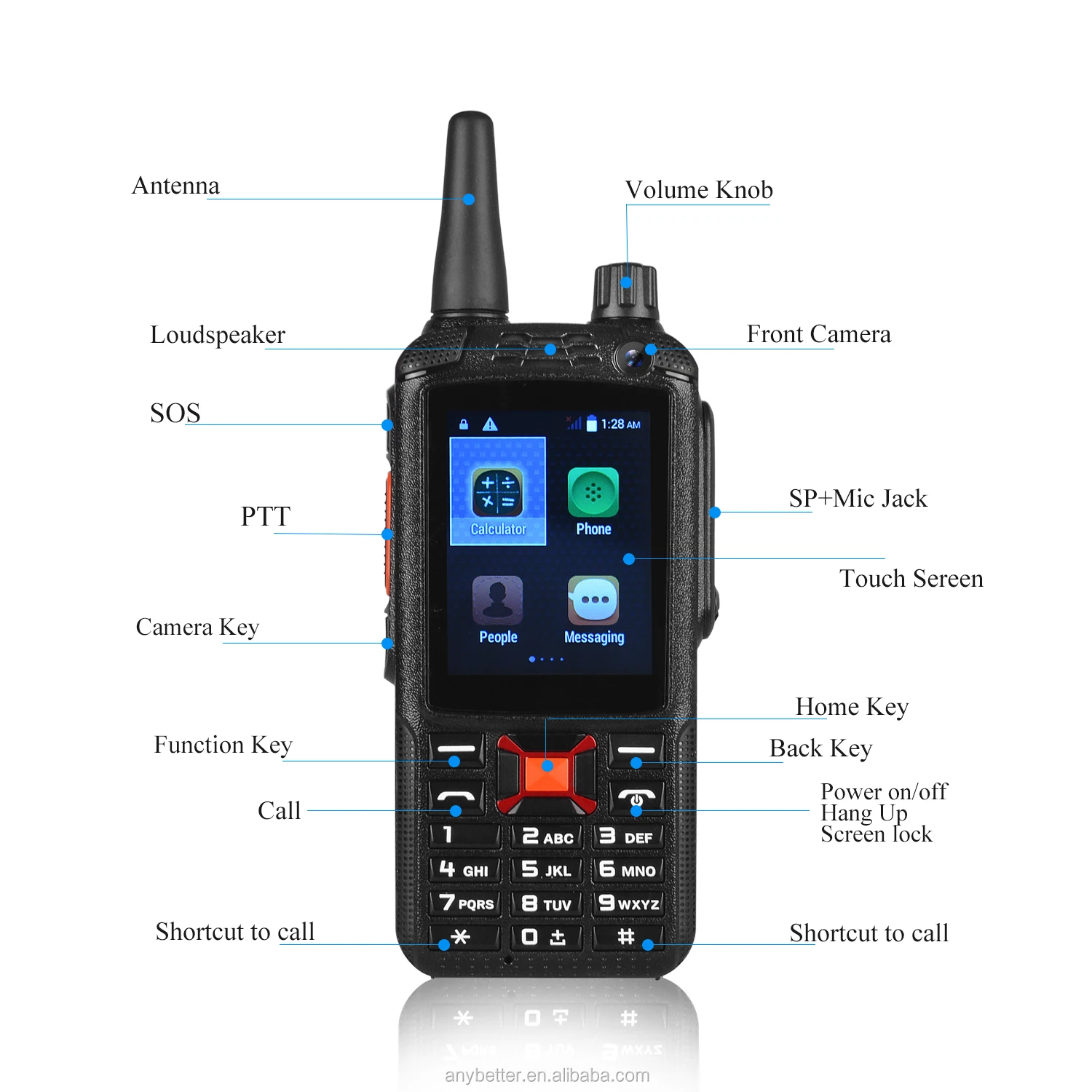 F22 Dual Sim Android Smart Gsm Walkie Talkie Phone With Sim Card Two ...