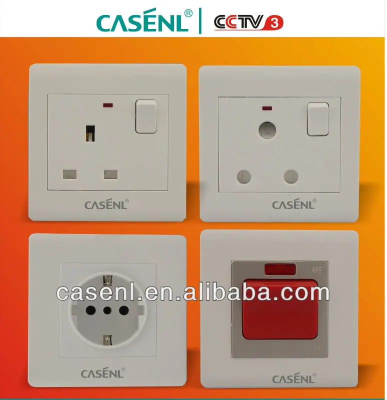 13a 1 Gang 3 Pin Electric Wall Switch Socket - Buy 13a 1 Gang 3-pin ...