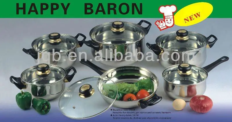 Happy Baron 12 Pcs Stainless Steel Cookware Set Capsule Bottom - Buy ...