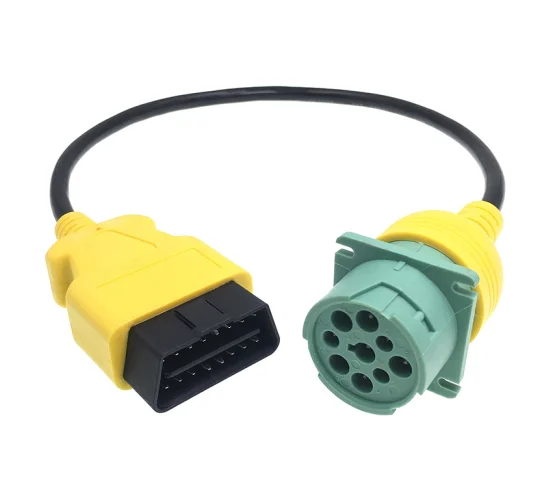 Black Green 9 Pin Diagnostic Cable J1939 9 Pin To Obd Y Cable - Buy 9 ...