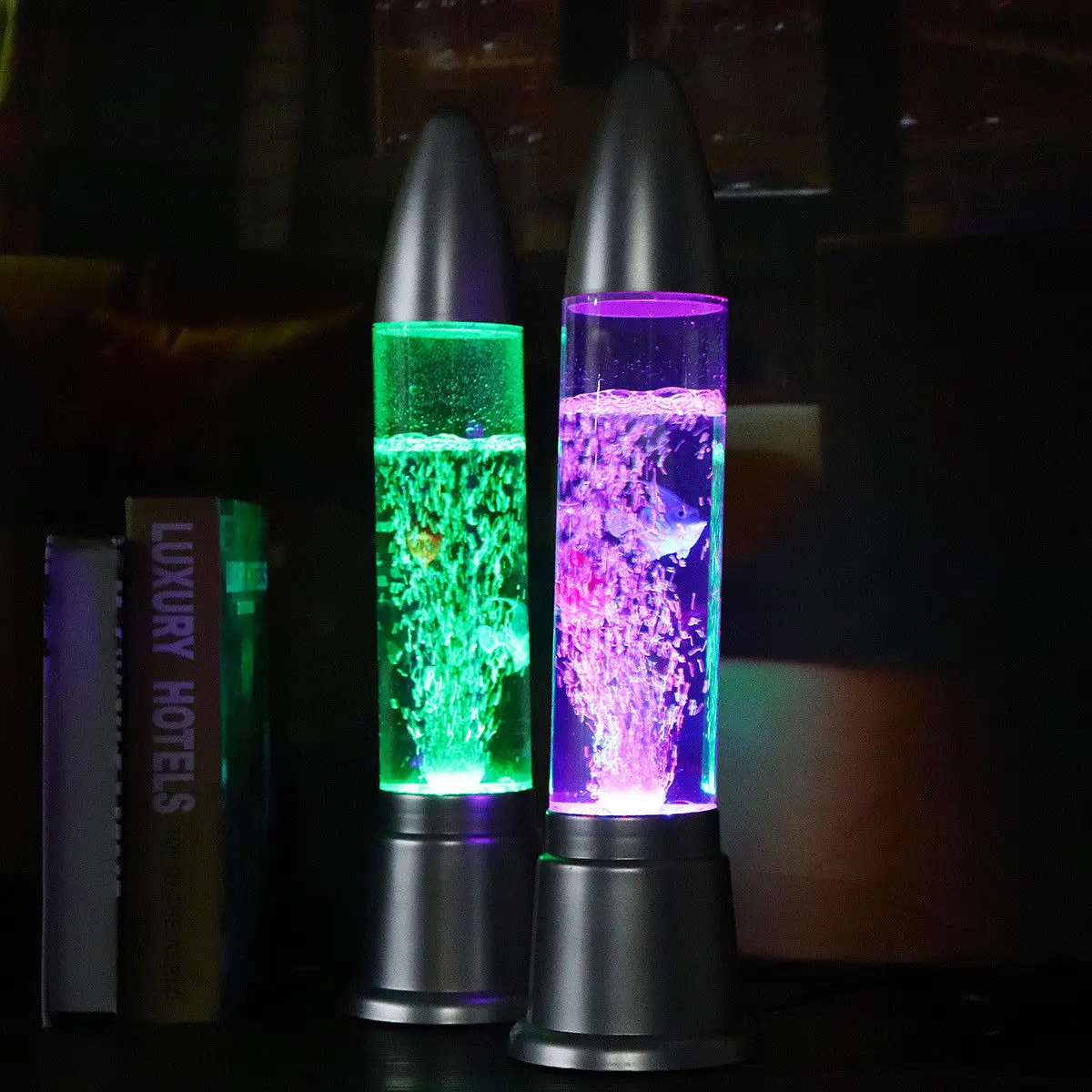 Colour Changing Led Novelty Rocket Bubble Fish Lamp - Buy Color ...