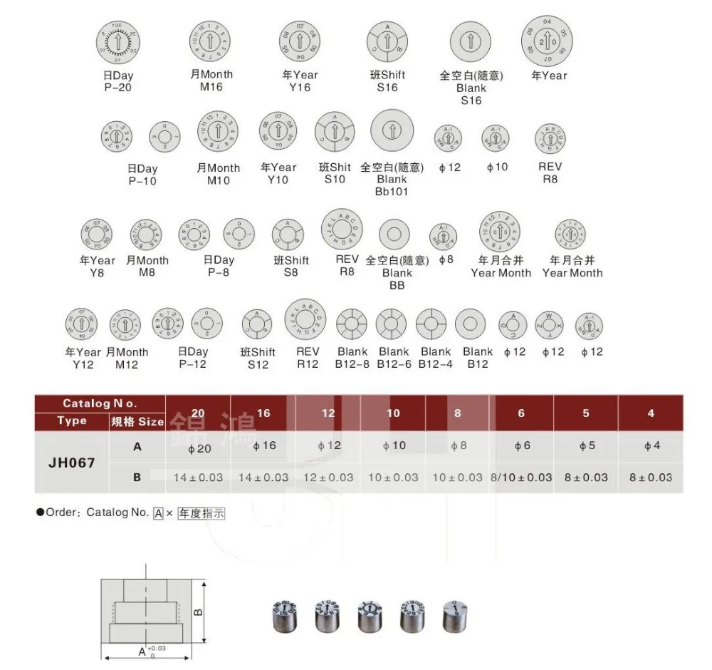 High Precision Date Stamp Insert for Injection Mold Plastic