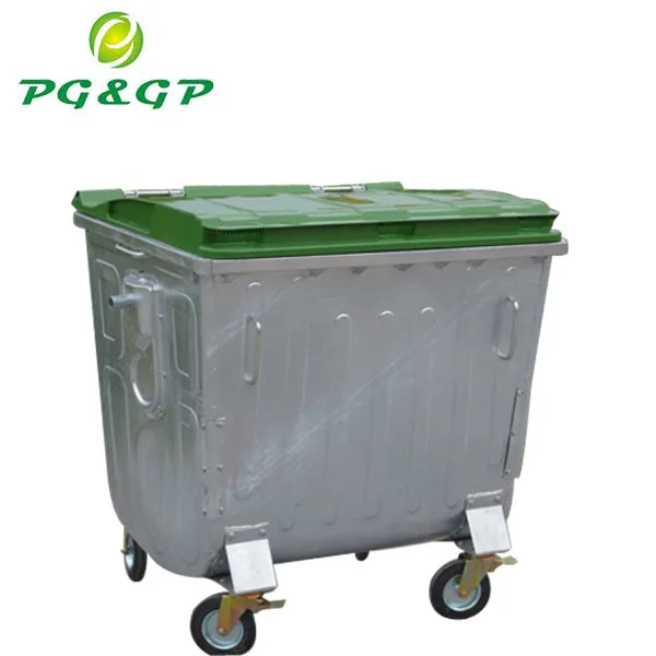 Ex-factory Price 1.1 Cbm Metal Refuse Collector Garbage Outdoor Bin ...
