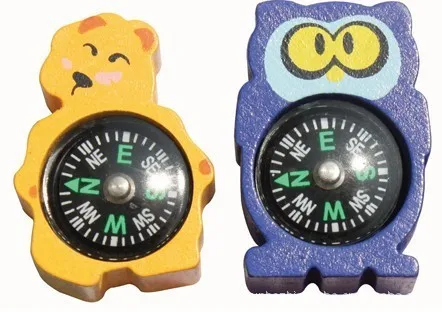 Children's Wooden Toy Animal Compass Kids Puzzle Mini Geological ...