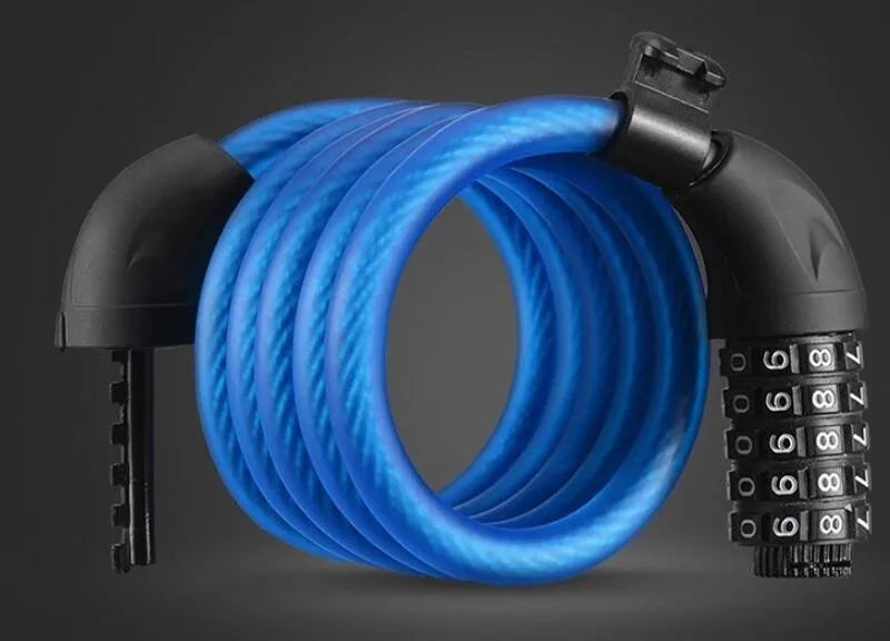 High Security 5-digit Coloured Combination Bicycle Wire Cable Lock ...