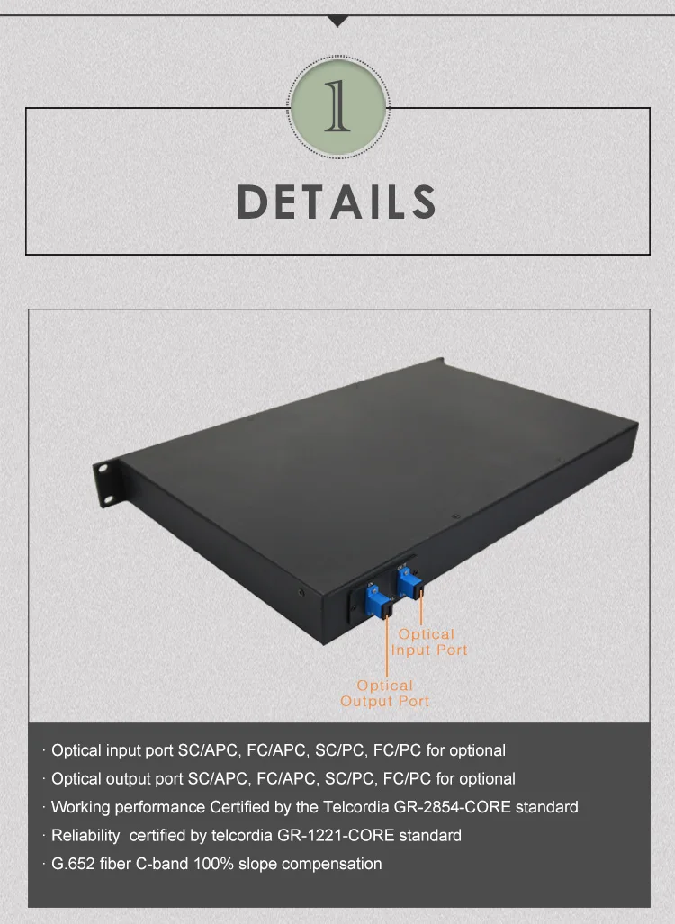 1550nm Catv Dispersion Compensation 20km 40km 60km 80km Fiber Optic Dcm ...