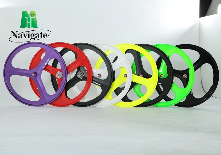 700C Tri-Spoke Magnesium Alloy Bike Wheels - Fixed Gear