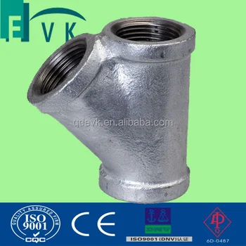 Gi Pipe Fitting 45 Degree Y Branches Tee - Buy 45 Degree Y Branches Tee ...