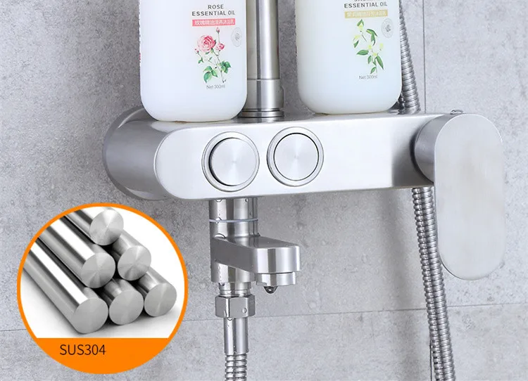 Bathroom Stainless Steel Rain Top Shower And Hand Shower Set With ...