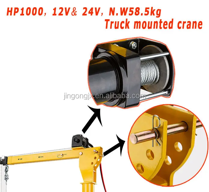 500kg 800kg 1000kg 12v 24v Electric Mini Truck Crane / Mini Mobile Crane For Pick-up Truck With ...
