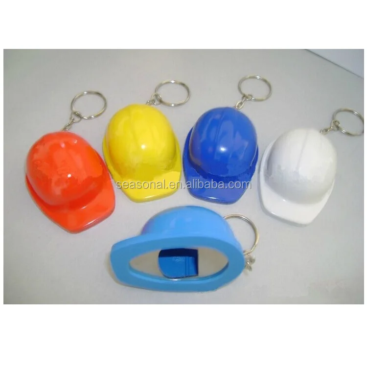 Custom Bottle Opener Keychain Plastic Helmet-shaped Beer Opener ...