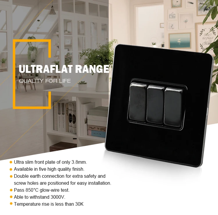 3 Gang 10a 250v Wall Electrical Small Light Switch - Buy Electrical ...