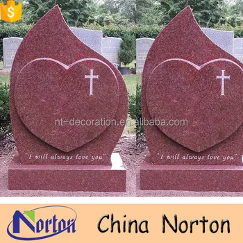 Red Color Tombstone Heart Shaped Granite Headstone Ntgt-067 - Buy Pink ...