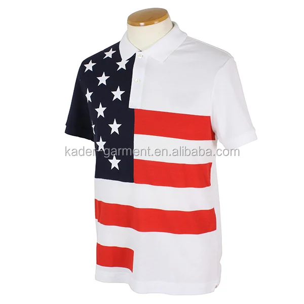 Polo Shirt American Flag Print Polo T Shirt Design - Buy Polo Shirt ...
