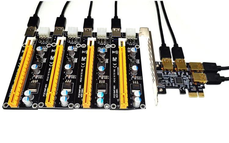 Asm1184e 1 To 4 Pci Express 16x Slots Riser Pci-e 1x Card External 4 ...