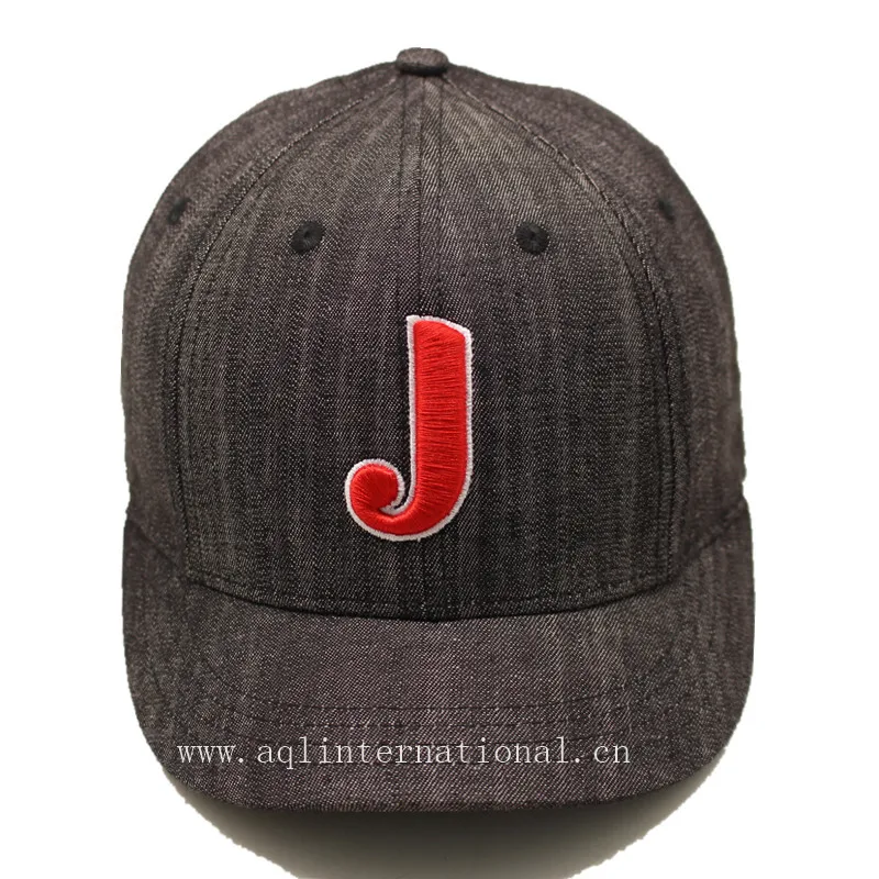 Custom Fitted Cap Hat Short Bill Baseball Caps,Spandex Cotton Denim ...