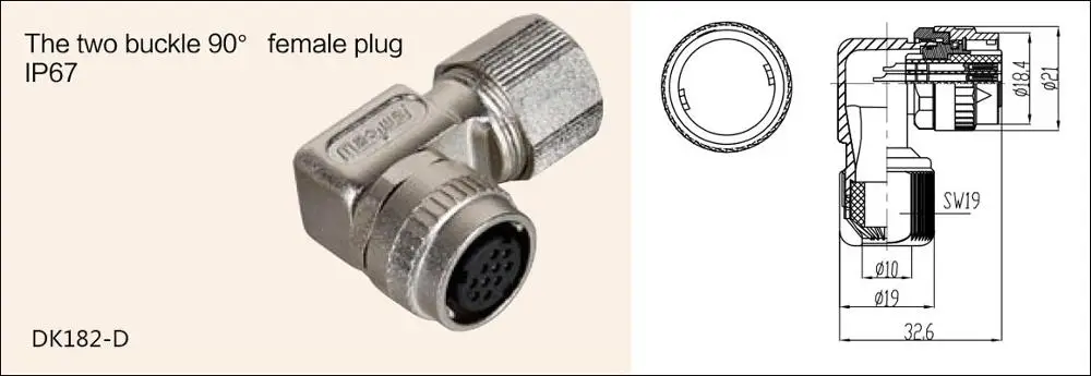 Waterproof Ip67 Encoder Connector 10pin Bayonet Metal Straight Bight ...