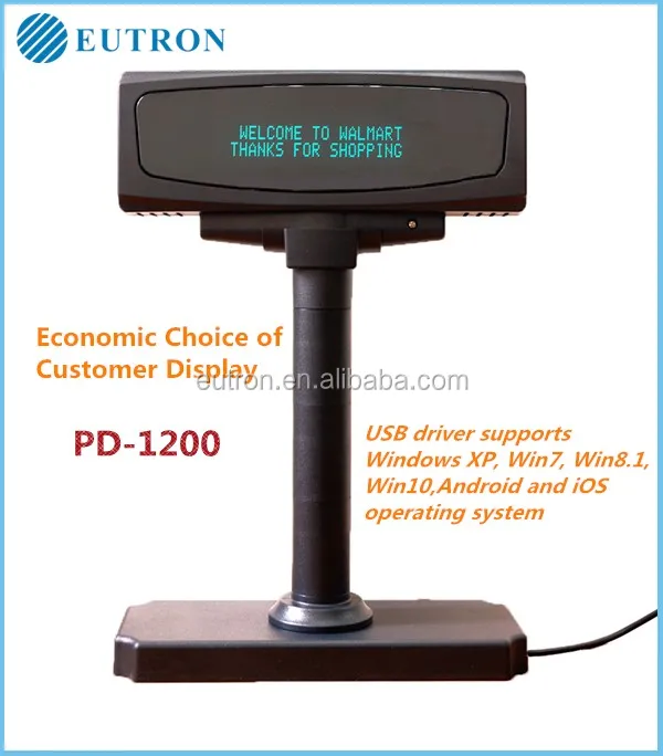 Height Adjustable Vfd Pos Display With Usb Or Serial Port - Buy Height ...