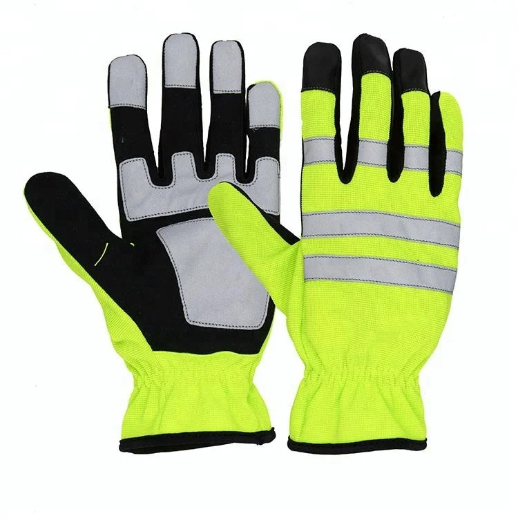 Pri Hi Vis Night Leather Hand Traffic Outdoor Reflective Mechanical ...