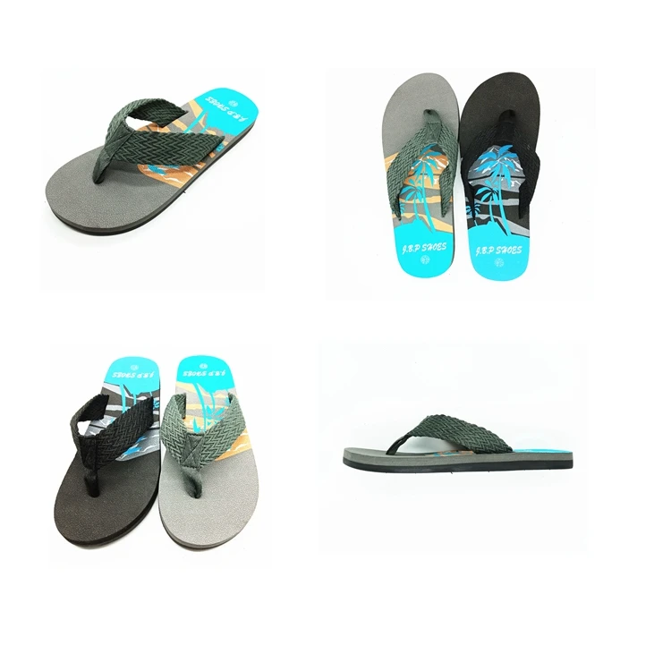 New Design Men Flip-flops Custom Logo Woven Wide Strap Designer Flip ...