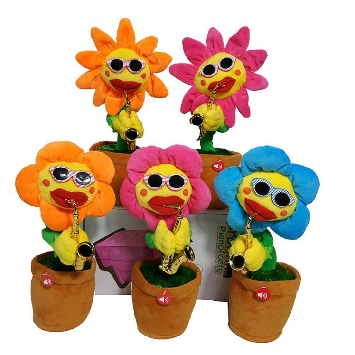 The Singing And Dancing Sunflower Electric Plush Toys Will Shine The ...