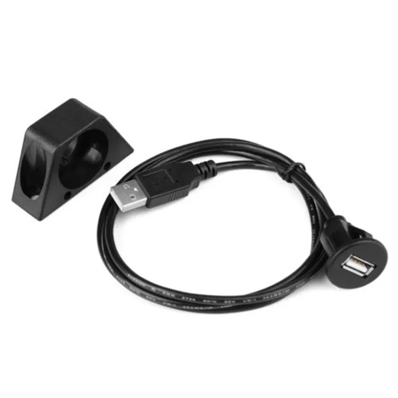 Square Single Port USB 2.0 Panel Flush Mount Extension