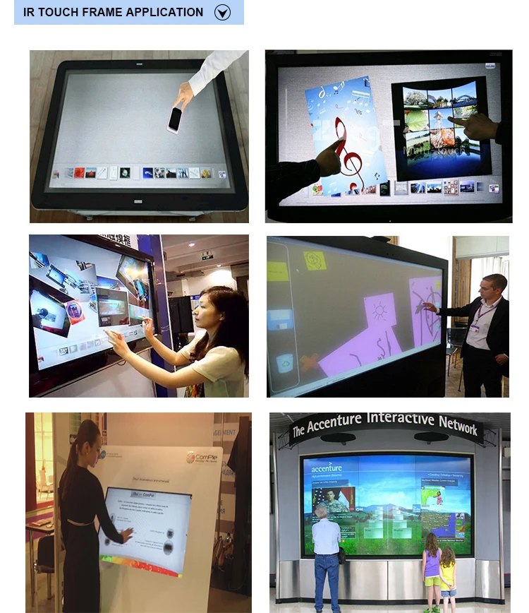 10 to 40 Touch Points Multi Touch Screen Overlay / IR Touch Screen Kit ...