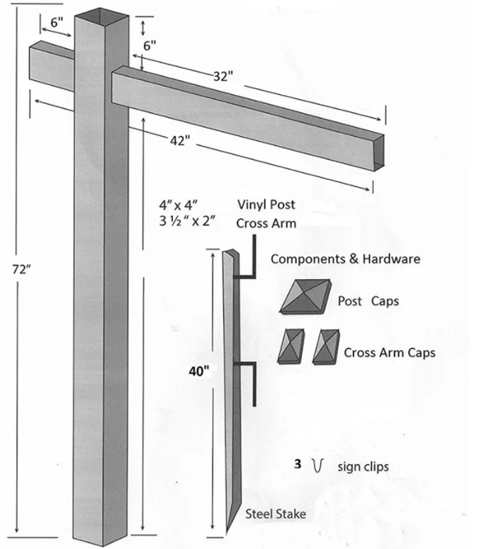 Durable Vinyl Sign Post - Ideal for Real Estate Outdoor Display