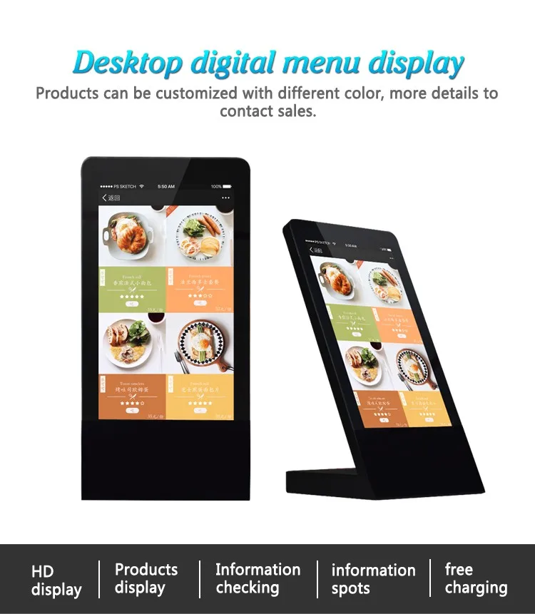 Restaurant Use 10 Inch Digital Menu Tablet With Android 6.0 Os Wifi Poe ...