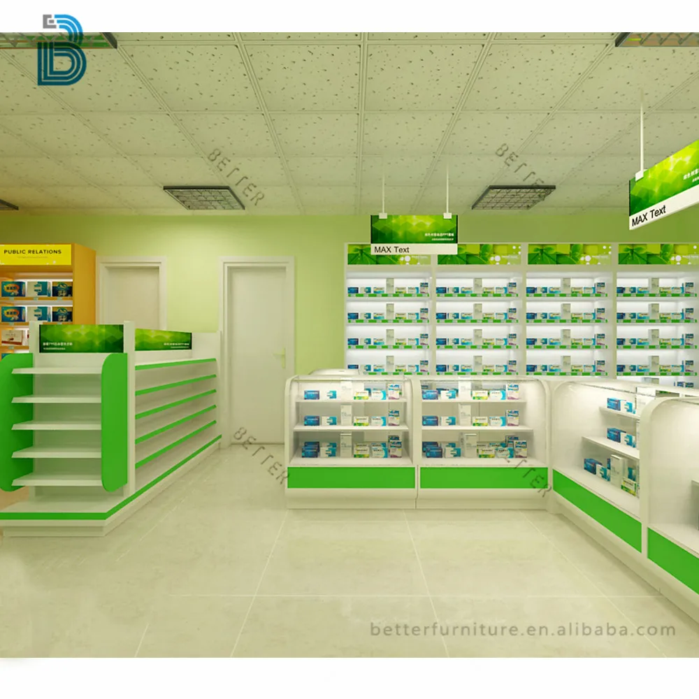 Retail Pharmacy Store Furniture Display Showcase Design Medicine Shop ...
