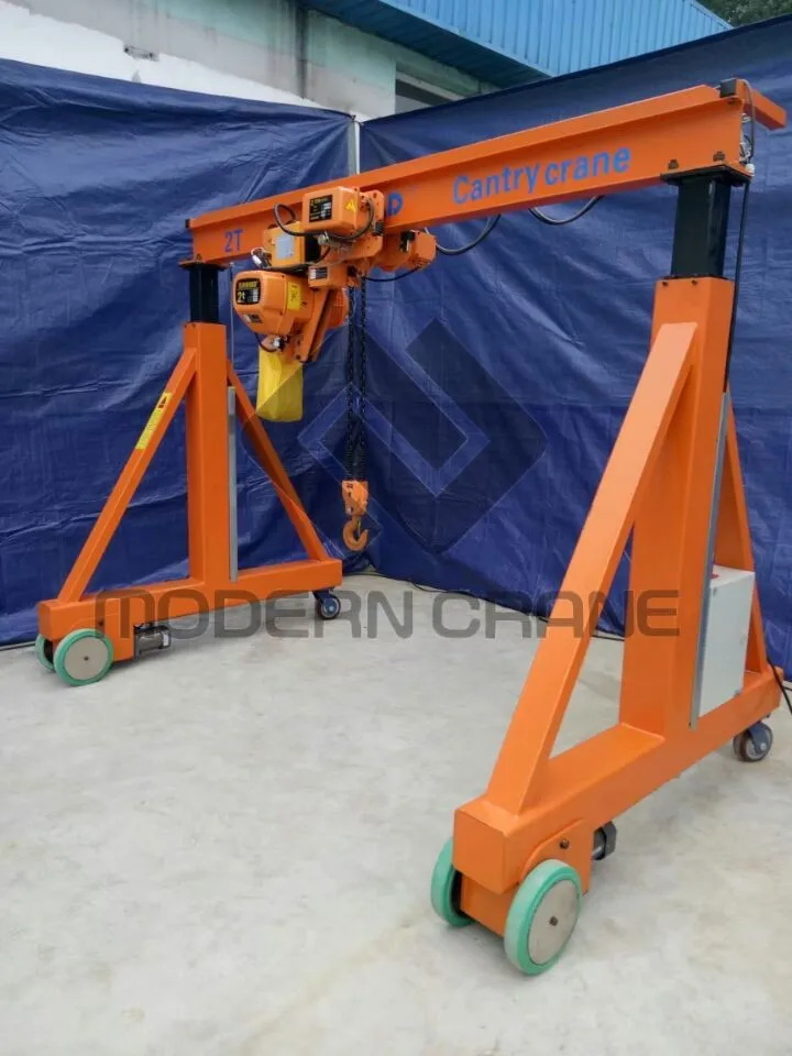 2 Ton Motor Driven Portable Gantry Crane Electric Travelling Mini ...