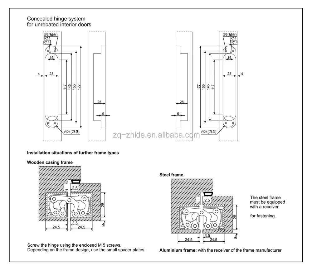 Good Heavy Duty Hidden Door Concealed Hinges with 3D Adjustable