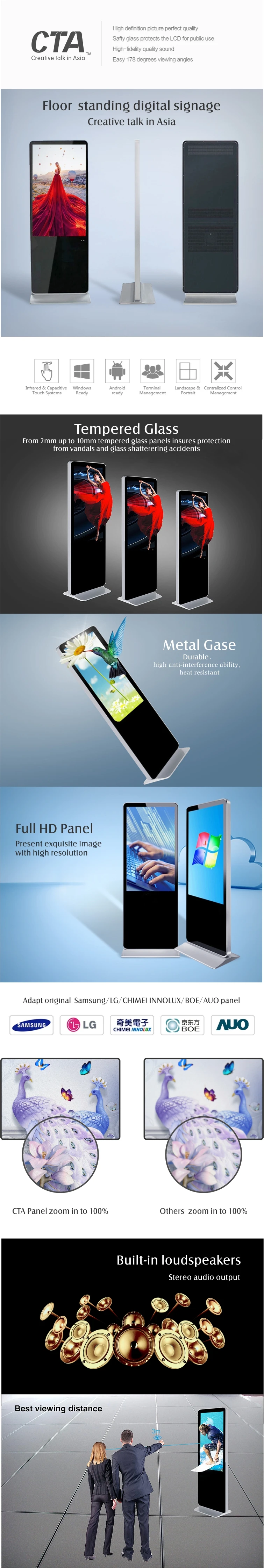 LCD Magic Mirror Advertising TV Display with Motion Sensor