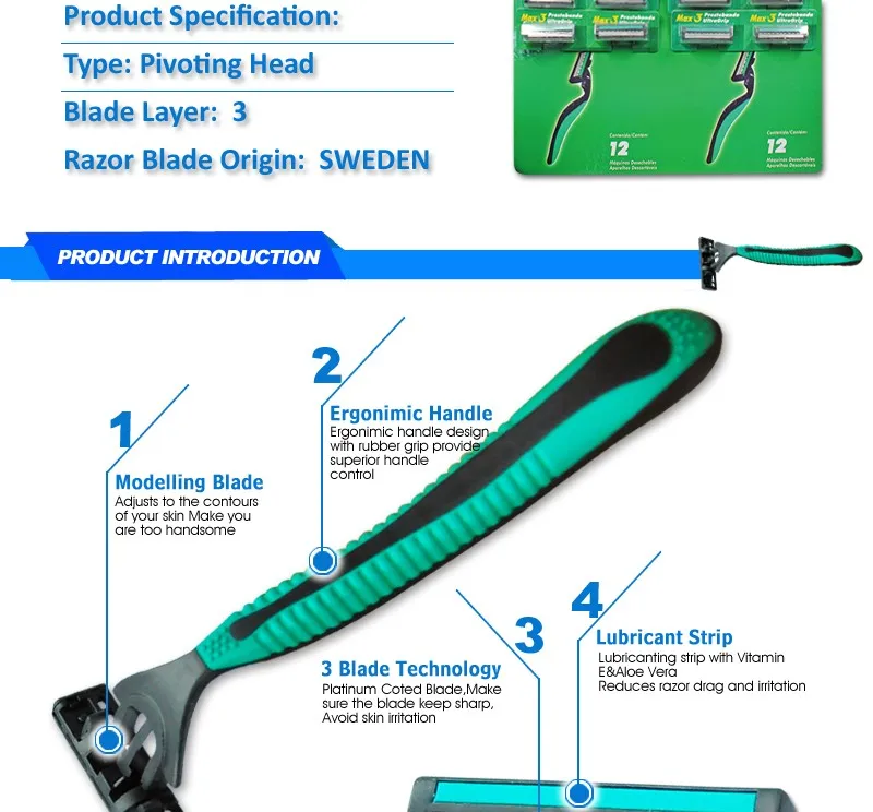 Bump Fighter Razors - 3 Blade Disposable Shaving Solutions