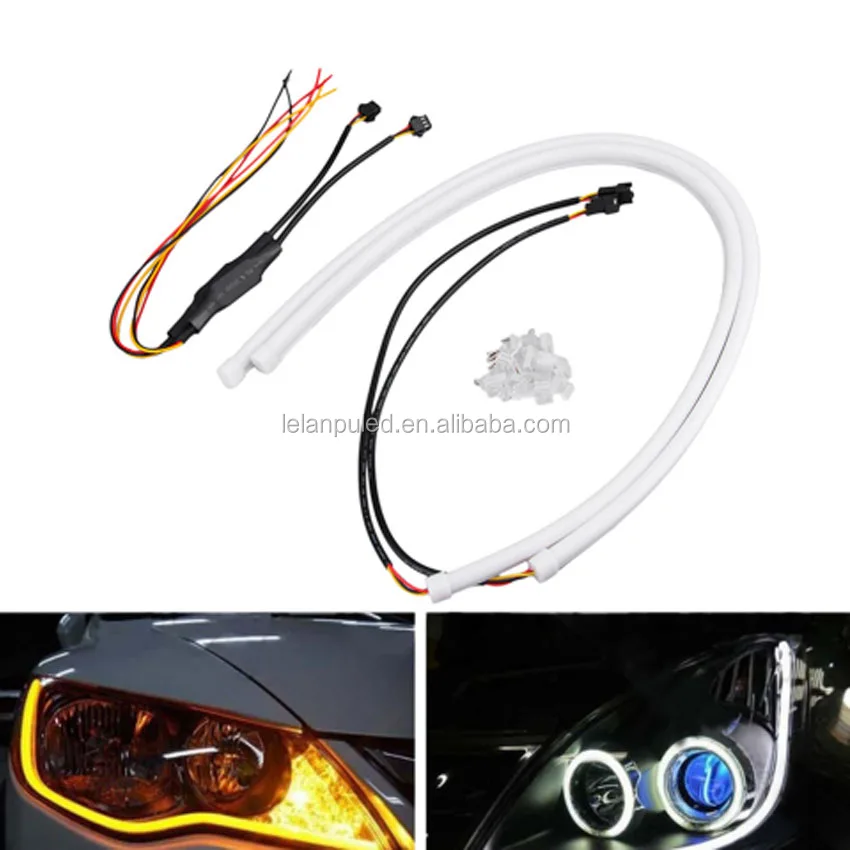 60CM Car Flexible LED Tube Strip - Dual Color DRL Light